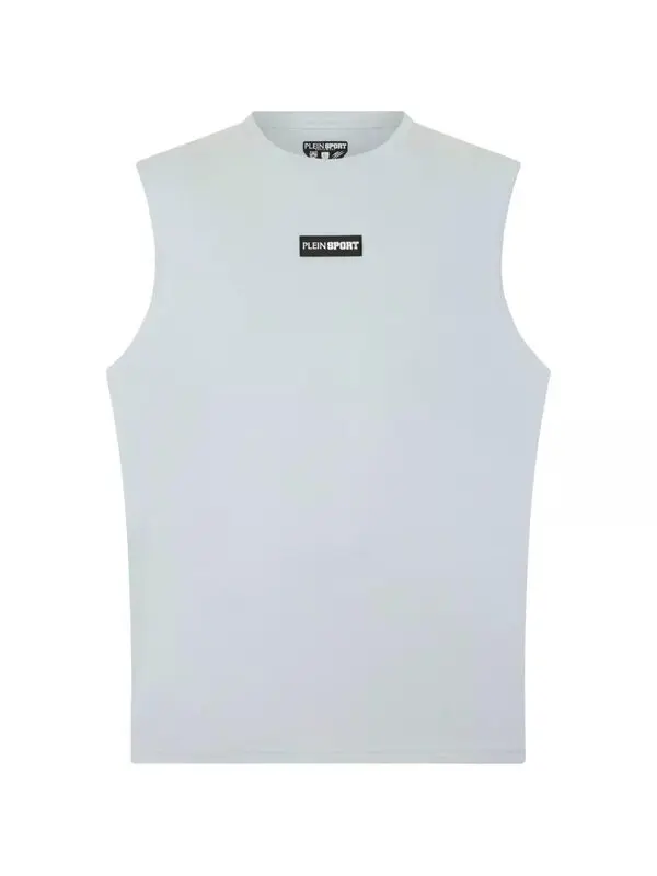 PLEIN SPORT Slub Logo-patch Tank Top - Blue