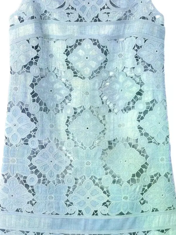 Ermanno Scervino Lace-embroidered Mini Dress With Cut-out Detail