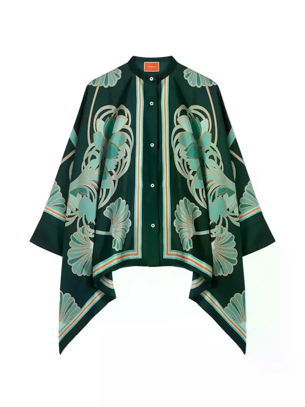 La DoubleJ Floral-print Foulard Shirt - Green