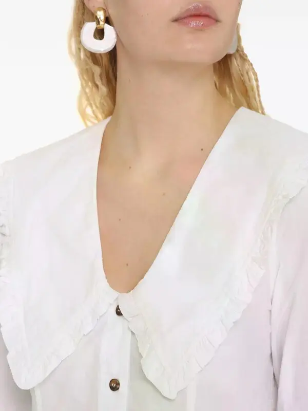 GANNI Ruffled Oversized-collar Shirt