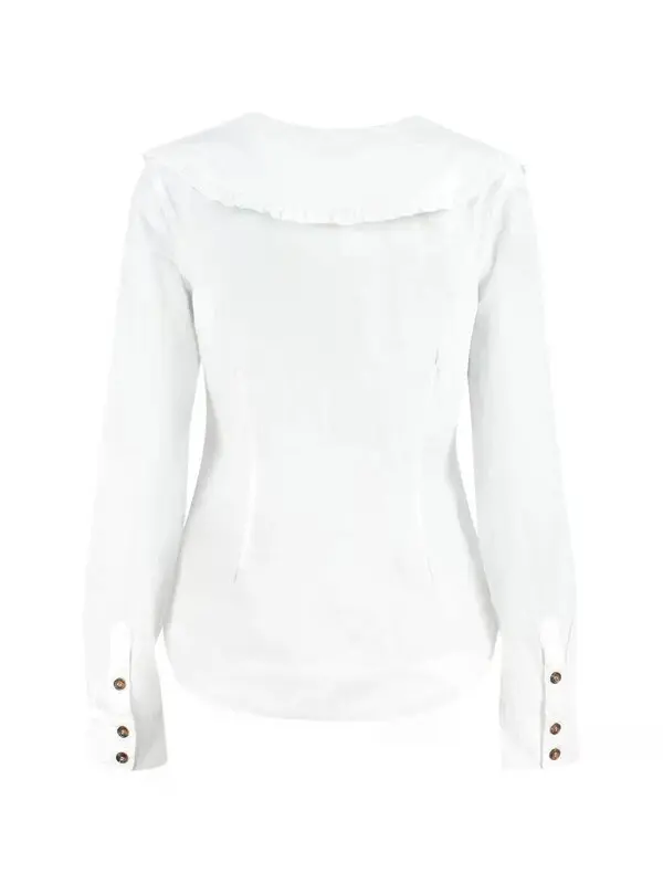 GANNI Ruffled Oversized-collar Shirt