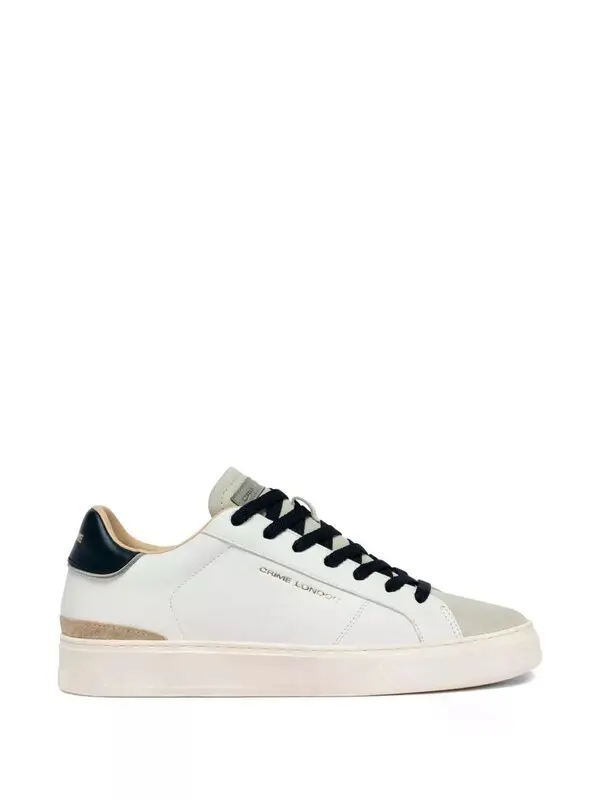 CRIME LONDON Blade Suede-panelled Sneakers - White