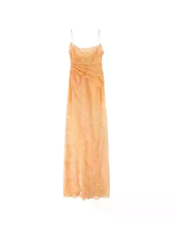 Ermanno Scervino Lace-draped Maxi Dress - Orange