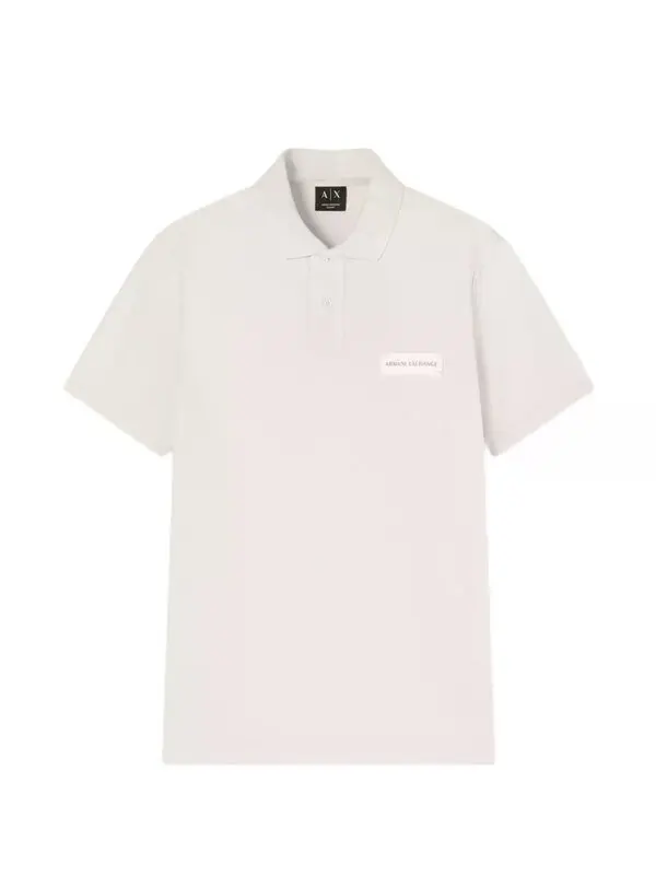 Armani Exchange Logo-patch Polo Shirt - Neutrals