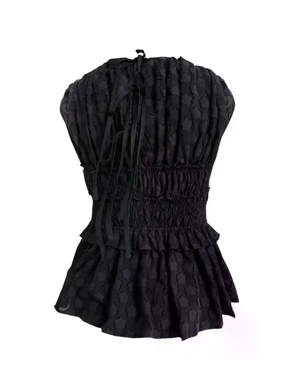 Cecilie Bahnsen Shirred Cloqué Top