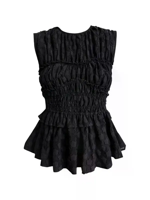 Cecilie Bahnsen Shirred Cloqué Top