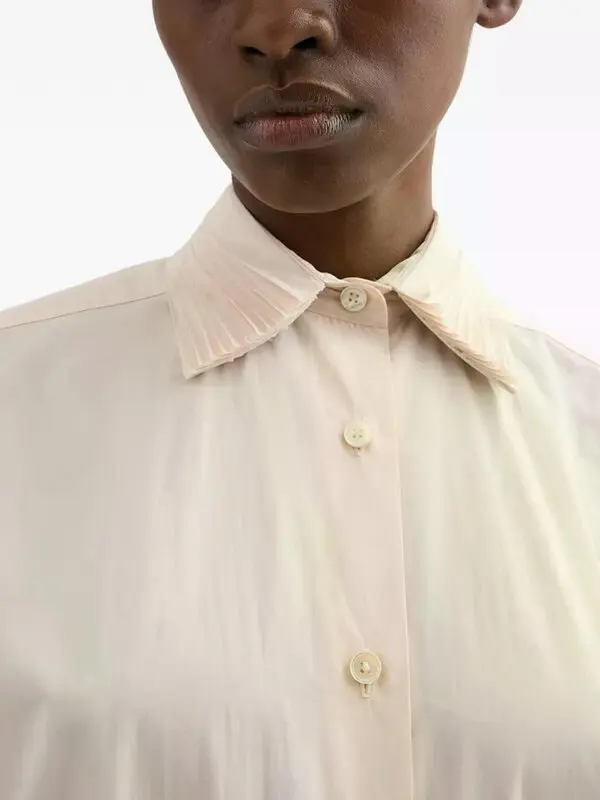 JIL SANDER Pleated Lightweight Midi Shirt Dress - Pink