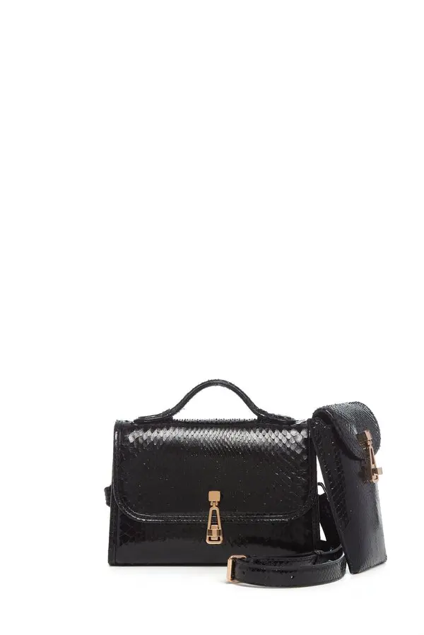 Gabriela Hearst Small Leonora Flap Bag In Snakeskin