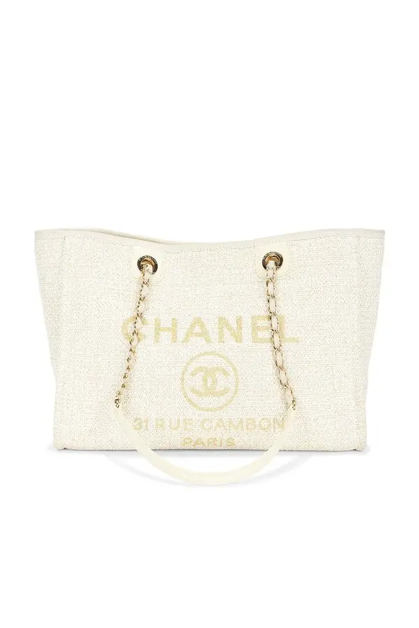 Chanel Small Deauville Tote Bag - White
