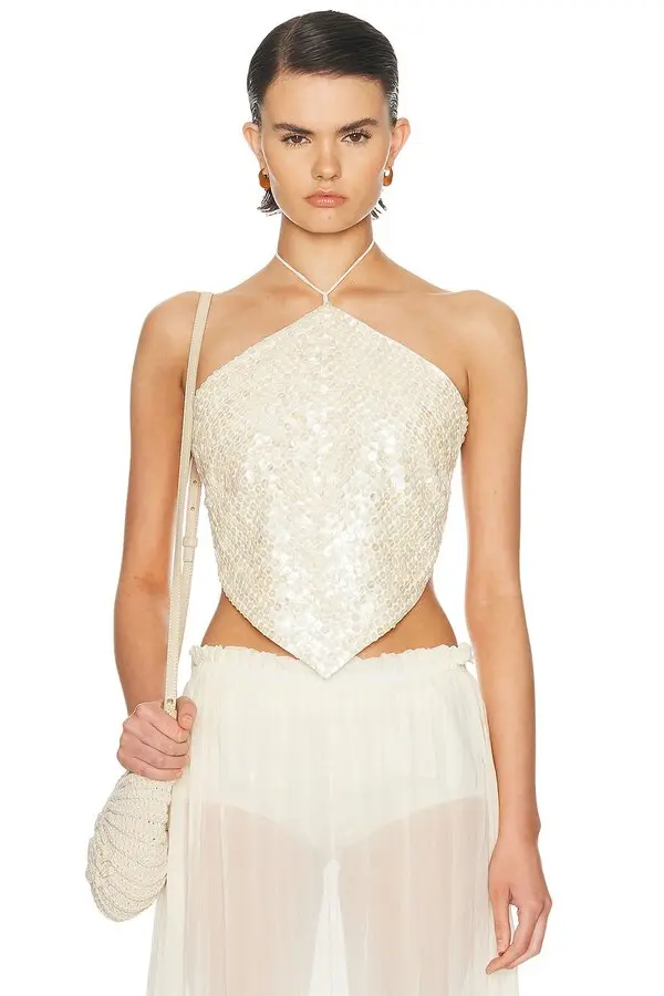 Chan Luu Beaded Halter Top