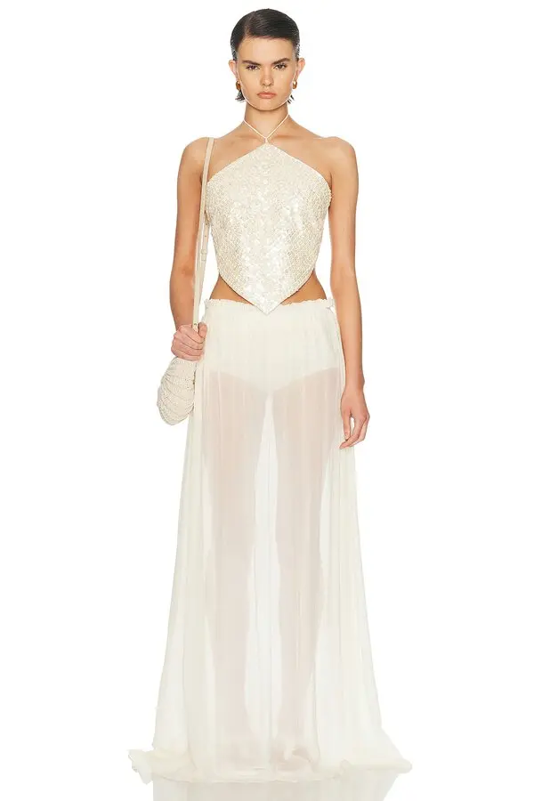 Chan Luu Beaded Halter Top