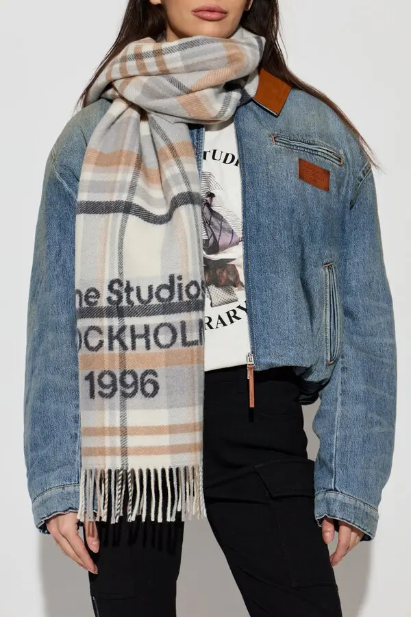 Acne Studios Wool Scarf - Grey