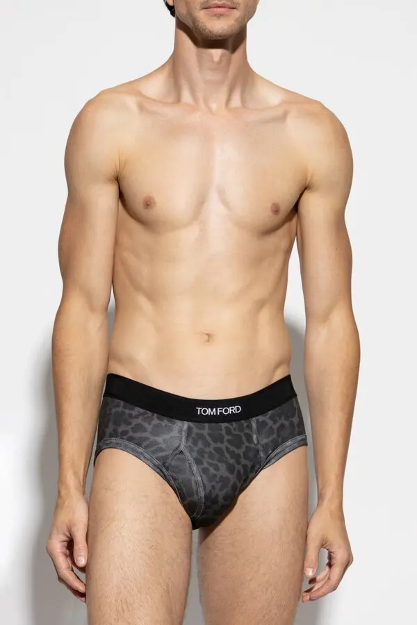 TOM FORD Briefs With Logo - Grey