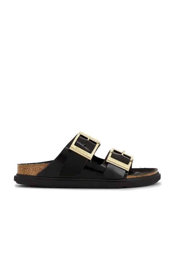 BIRKENSTOCK Arizona Droplet Buckle High Shine Sandal - Black