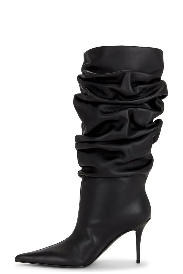 Amina Muaddi Anok 105 Latex Bootie - Black