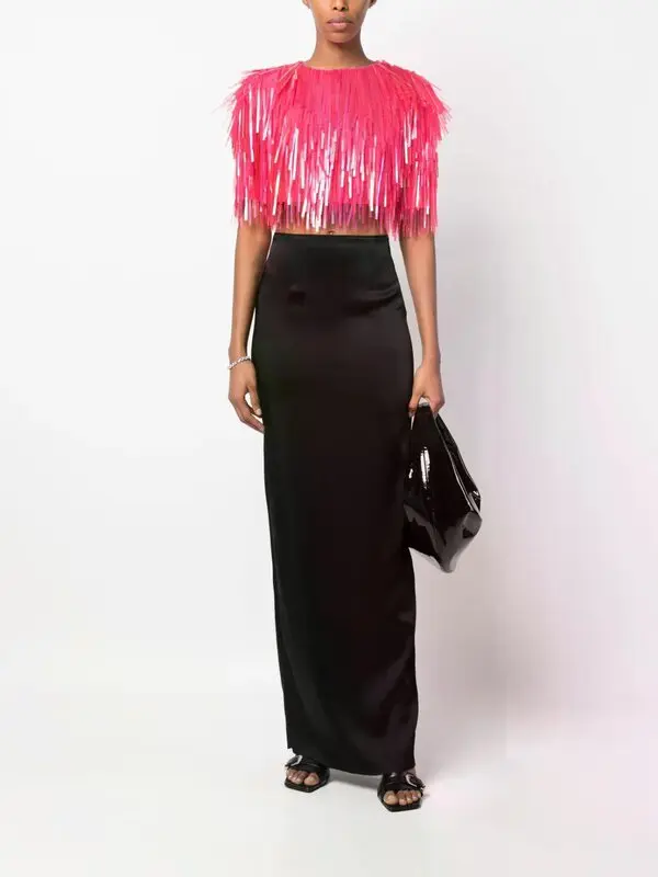 Sportmax Fringed Cropped Top