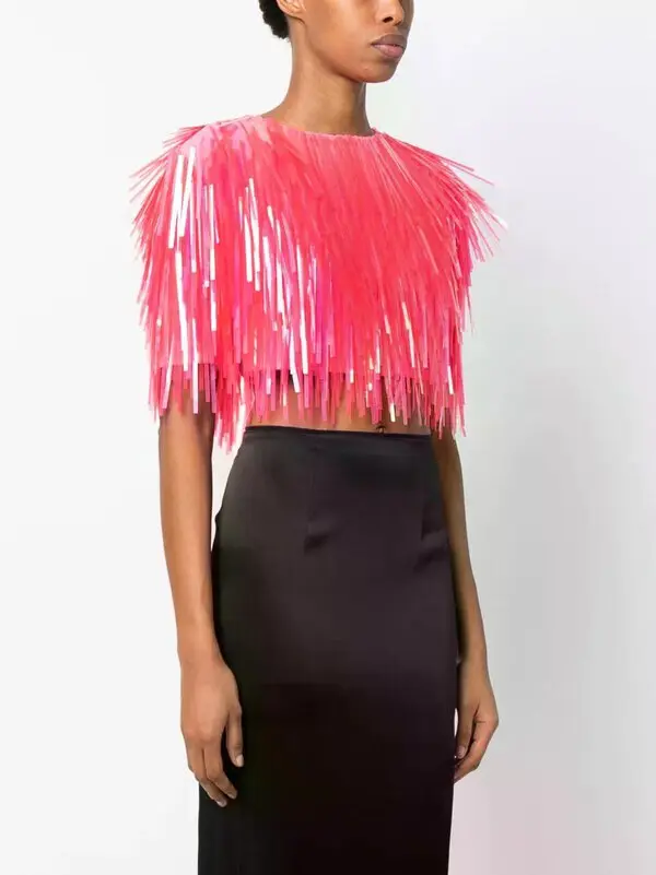 Sportmax Fringed Cropped Top