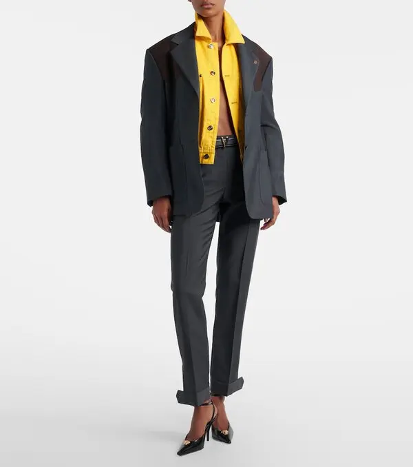Versace Medusa Wool And Mohair Blazer - Grey