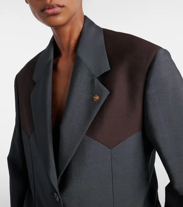 Versace Medusa Wool And Mohair Blazer - Grey