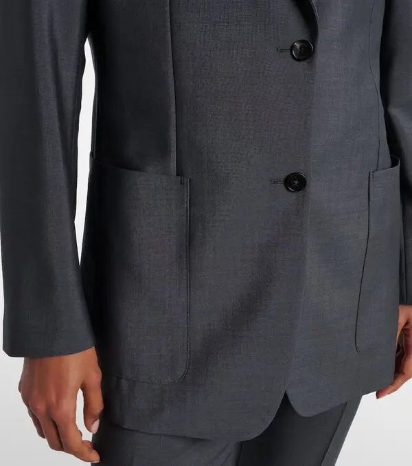 Versace Medusa Wool And Mohair Blazer - Grey