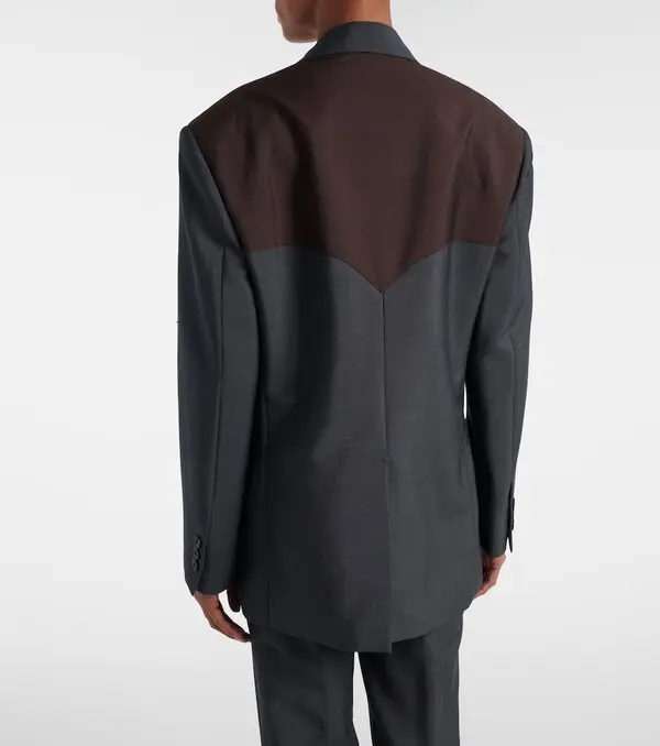 Versace Medusa Wool And Mohair Blazer - Grey