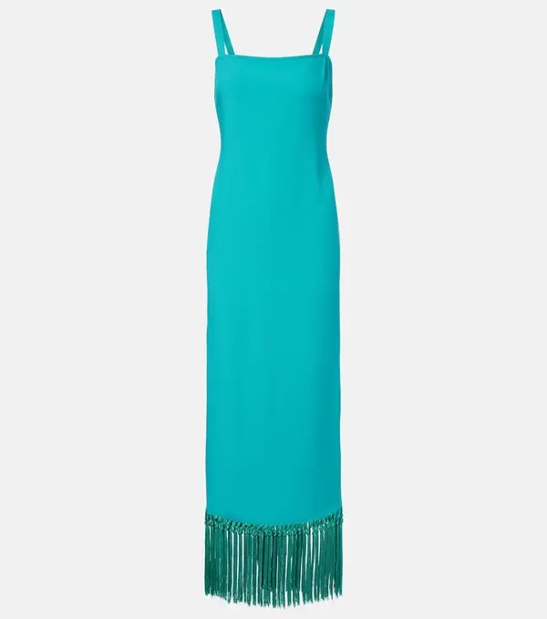 TALLER MARMO Palermo Fringed Midi Dress - Turquoise