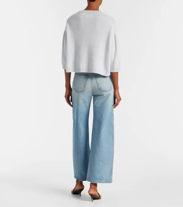 Khaite Delina High-rise Wide-leg Jeans - Blue