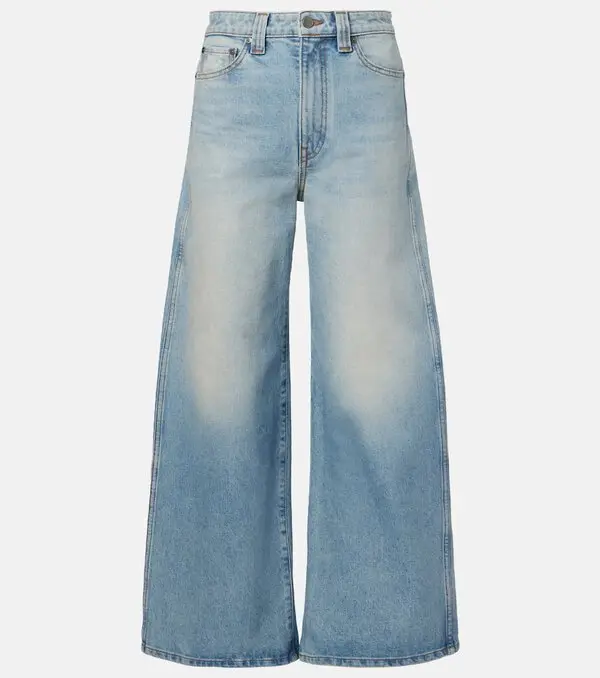 Khaite Delina High-rise Wide-leg Jeans - Blue