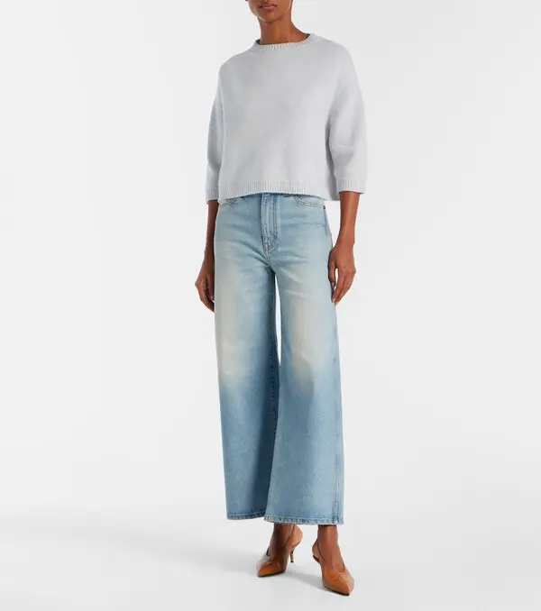 Khaite Delina High-rise Wide-leg Jeans - Blue