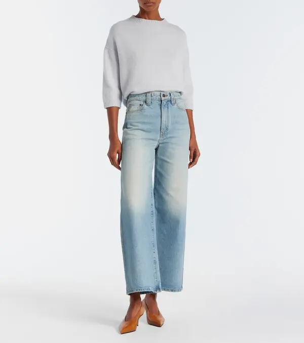 Khaite Delina High-rise Wide-leg Jeans - Blue