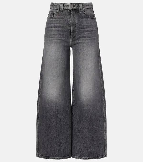 Khaite Delina High-rise Wide-leg Jeans - Grey