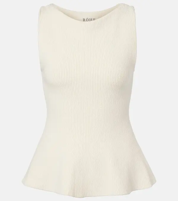 RÓHE Knitted Organic Cotton Top - Beige