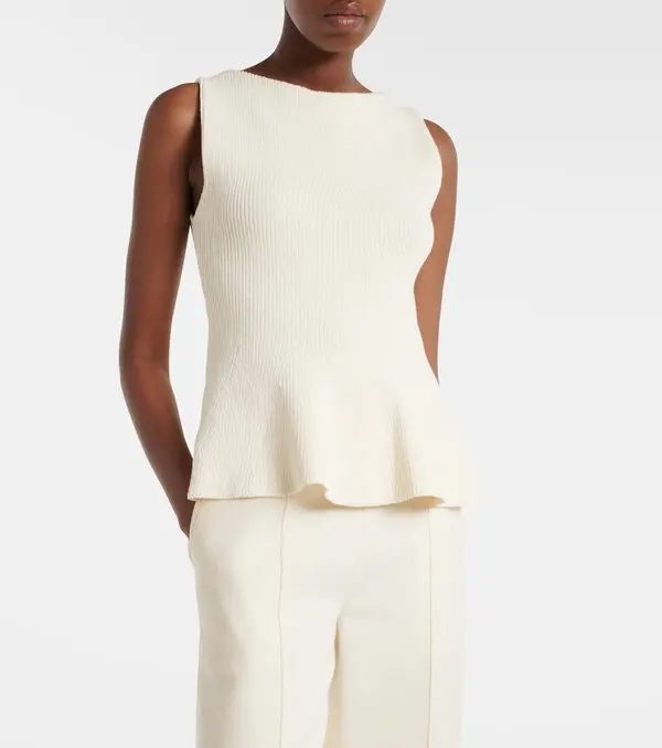 RÓHE Knitted Organic Cotton Top - Beige