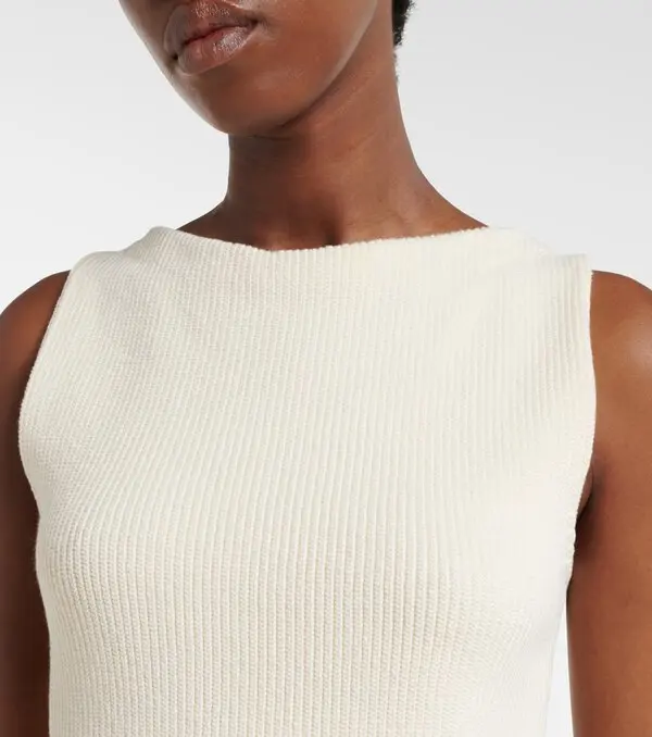RÓHE Knitted Organic Cotton Top - Beige