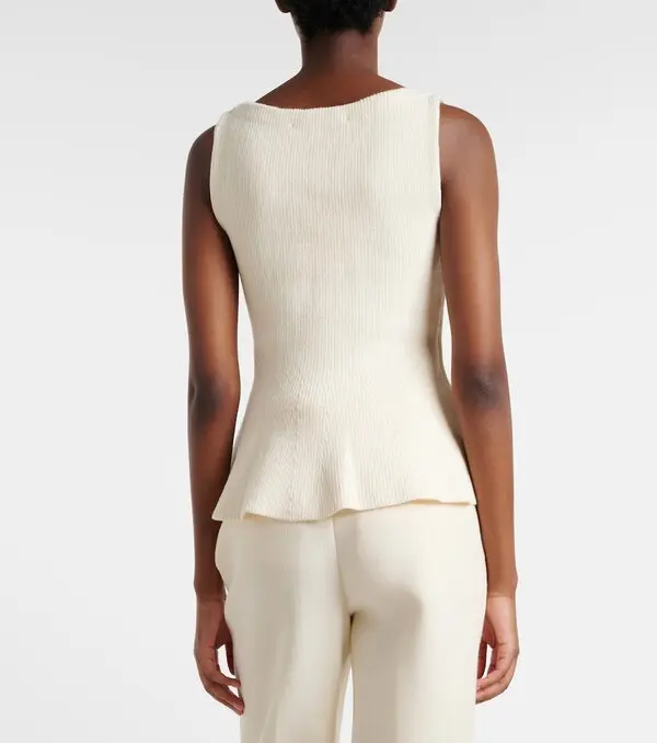 RÓHE Knitted Organic Cotton Top - Beige