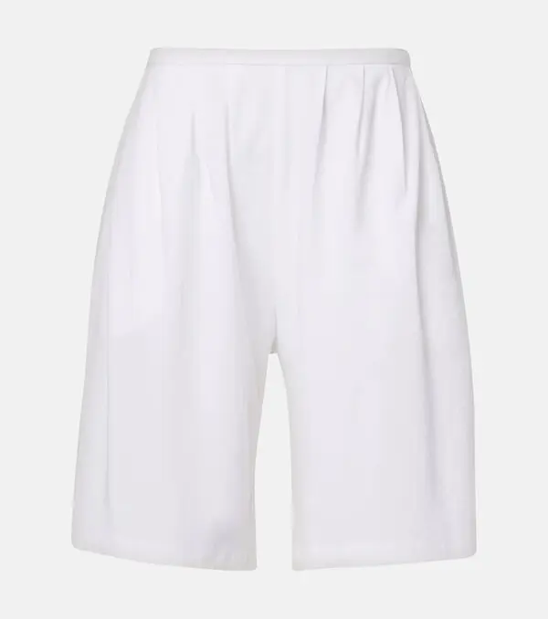 Khaite Poppy Cotton Bermuda Shorts - White