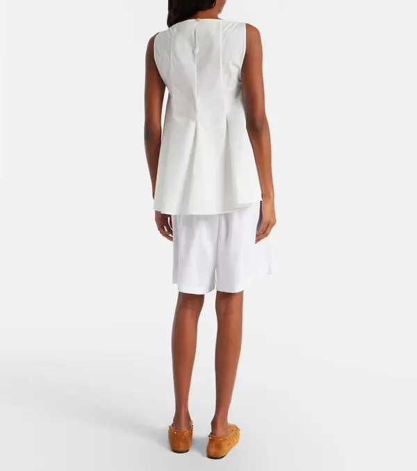 Khaite Poppy Cotton Bermuda Shorts - White
