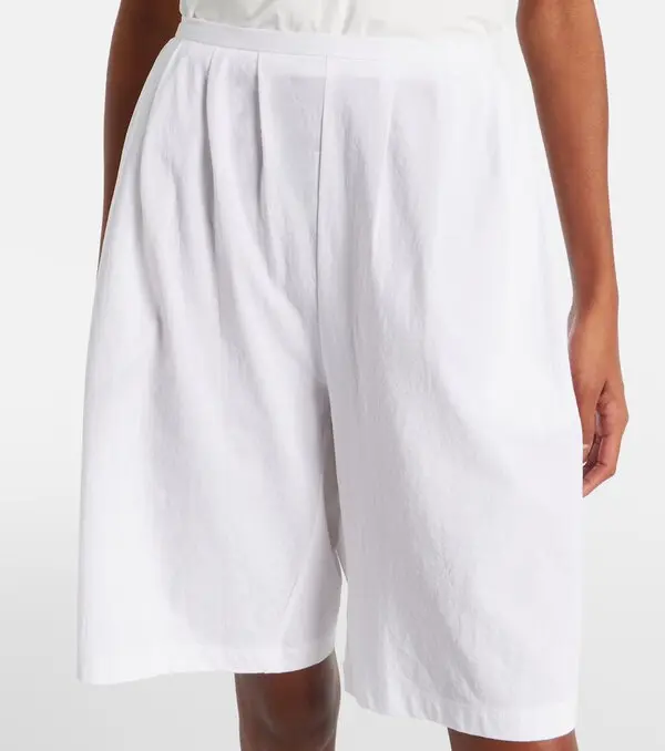 Khaite Poppy Cotton Bermuda Shorts - White