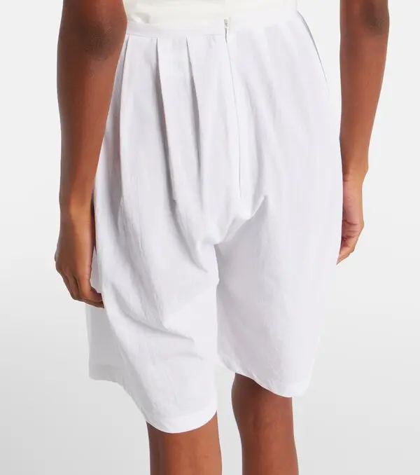 Khaite Poppy Cotton Bermuda Shorts - White