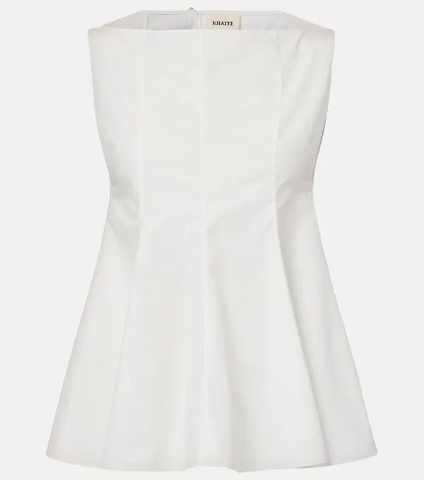 Khaite Marita Cotton Top - White