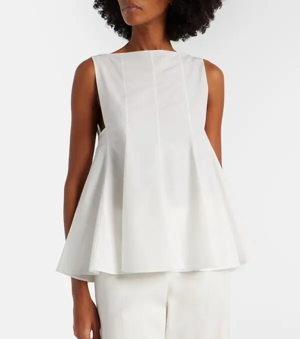 Khaite Marita Cotton Top - White
