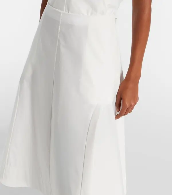 Khaite Martin Cotton Midi Skirt - White