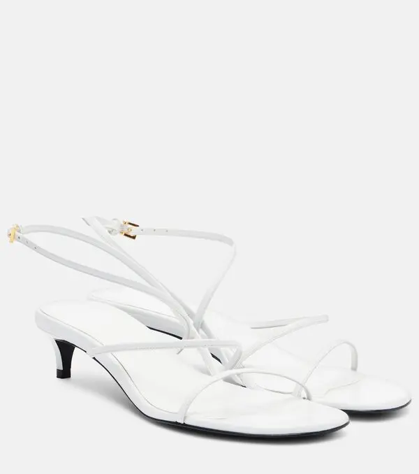 Khaite Loop 35 Leather Sandals - White