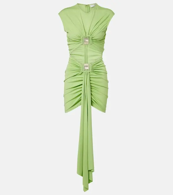 Christopher Esber Bezel Quartz Cutout Jersey Minidress