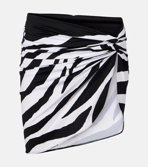 Balmain Zebra-print Beach Cover-up - Black