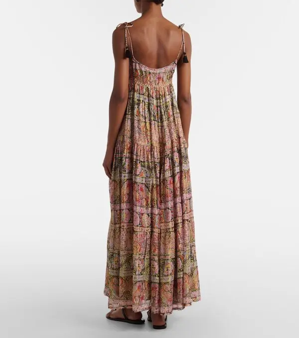 Rixo Kamilah Floral Lamé Maxi Dress - Multicoloured