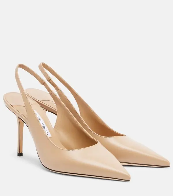 JIMMY CHOO Love Leather Slingback Pumps - Brown