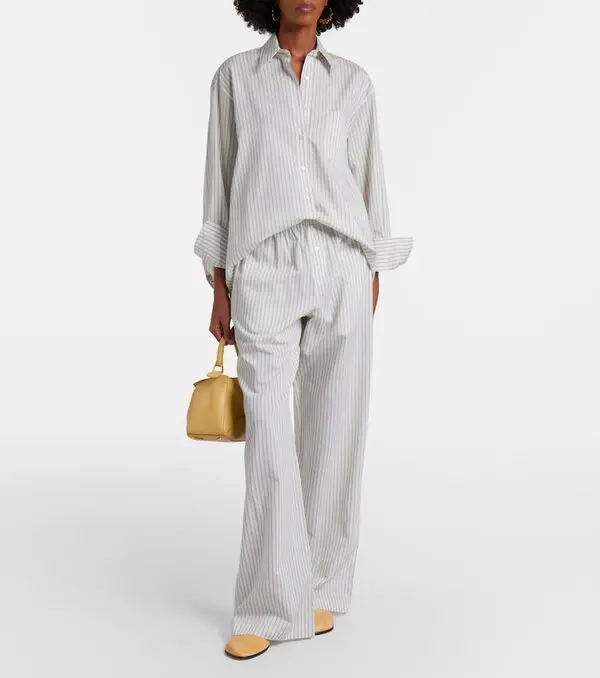 RÓHE Striped Silk And Cotton Wide-leg Pants