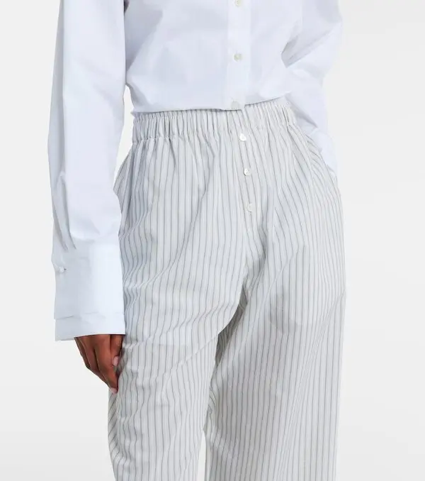 RÓHE Striped Silk And Cotton Wide-leg Pants