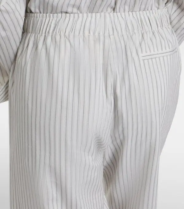 RÓHE Striped Silk And Cotton Wide-leg Pants